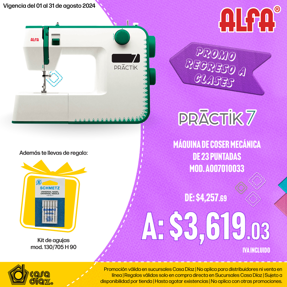 Máquinas de Coser Alfa, somos Distribuidor exclusivo en México
